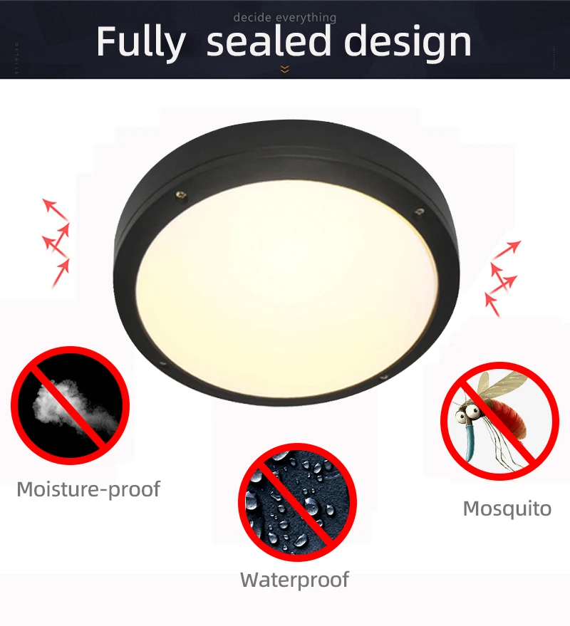 Aluminum IP65 Outdoor Moisture-Proof Balcony Ceiling Light