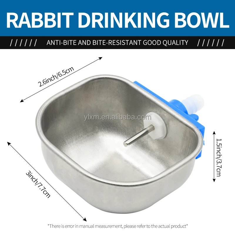 360 Degree Nipple Automatic Rabbit Cage Water Bowl Drinker Stainless ...