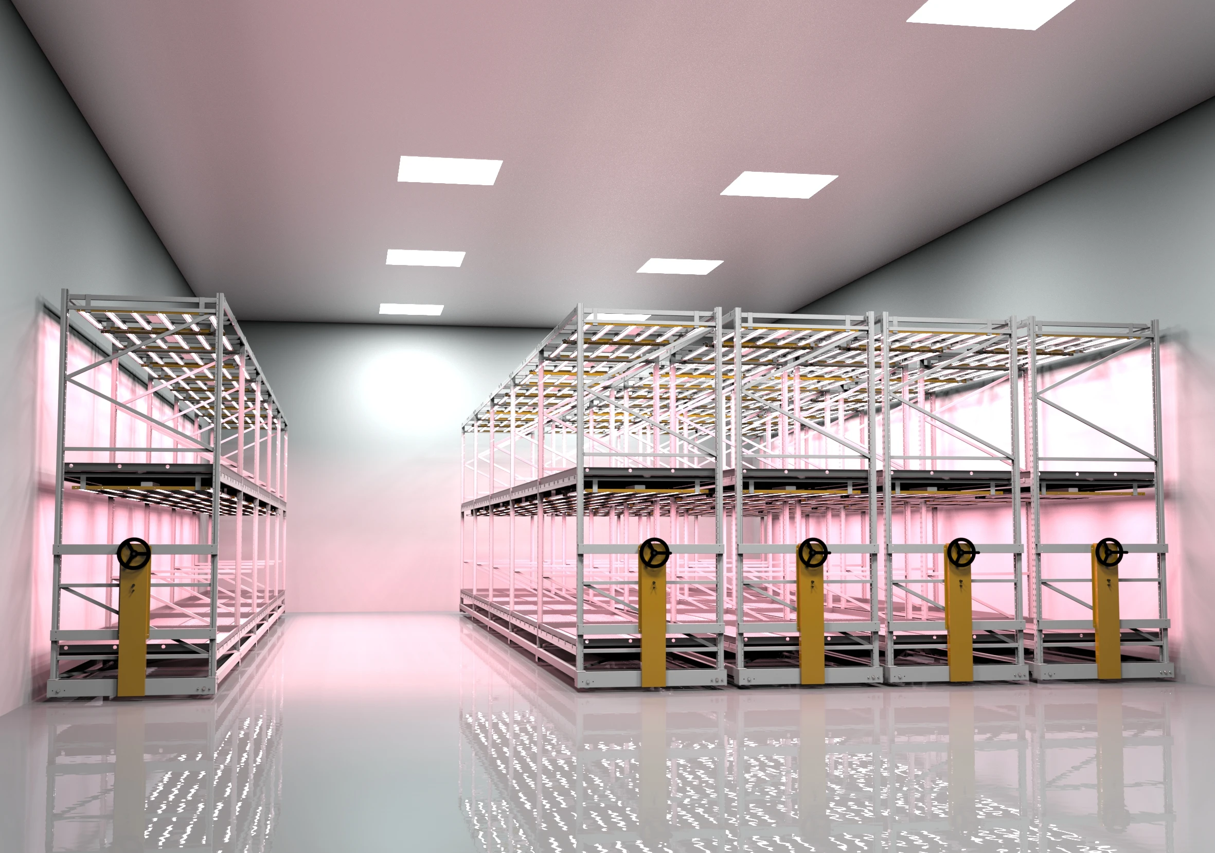 Movable Multi Level Vertical Ebb And Flow Rolling Bench Rack System ...