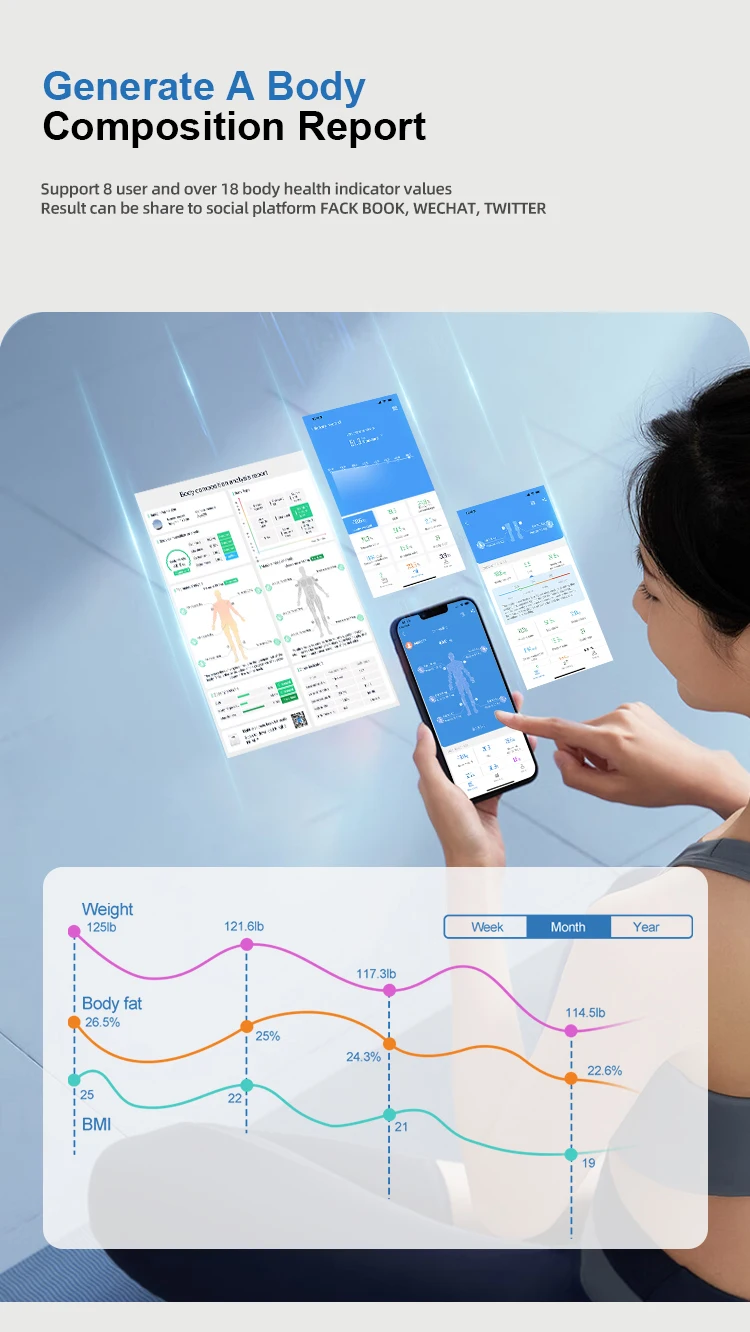 Bmi Healthy Calorie Measuring Digital Bathroom Body Fat Scale Eco ...