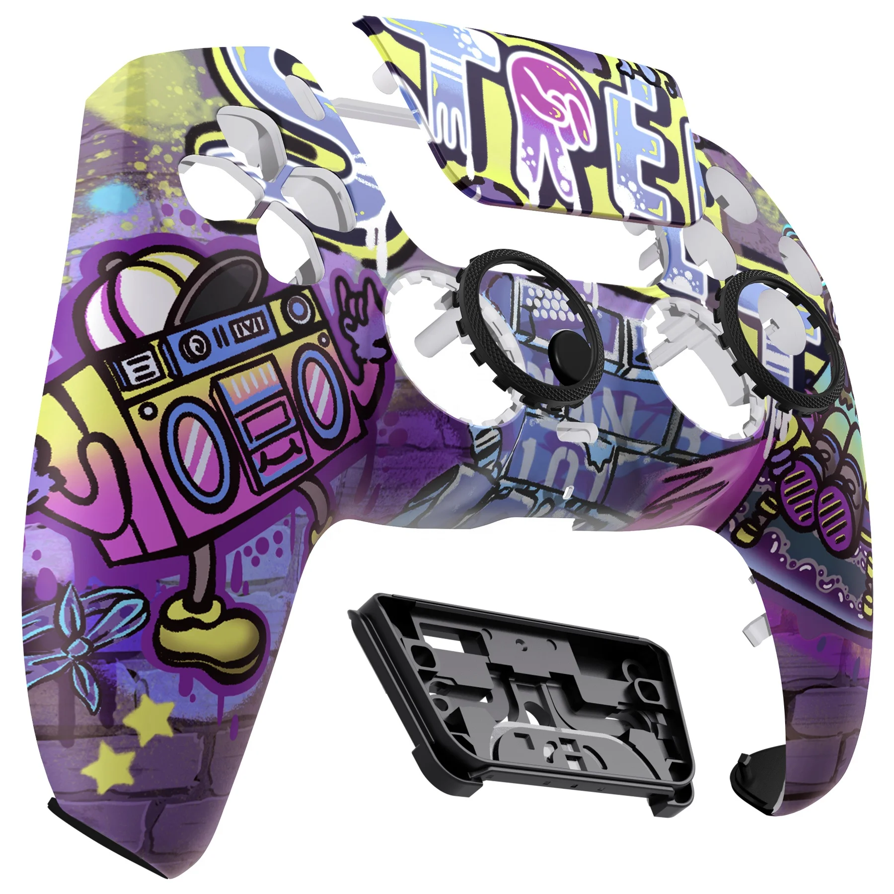 Ps5 Remote EXtremeRate Clear Black PS5 Controller Shell Kit - Full ...