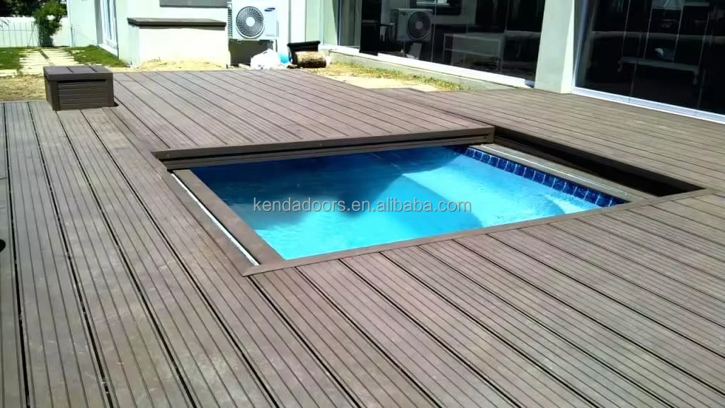 Swimming Pool Cover with WPC Deck Automatic Sliding Pool Covers for ...