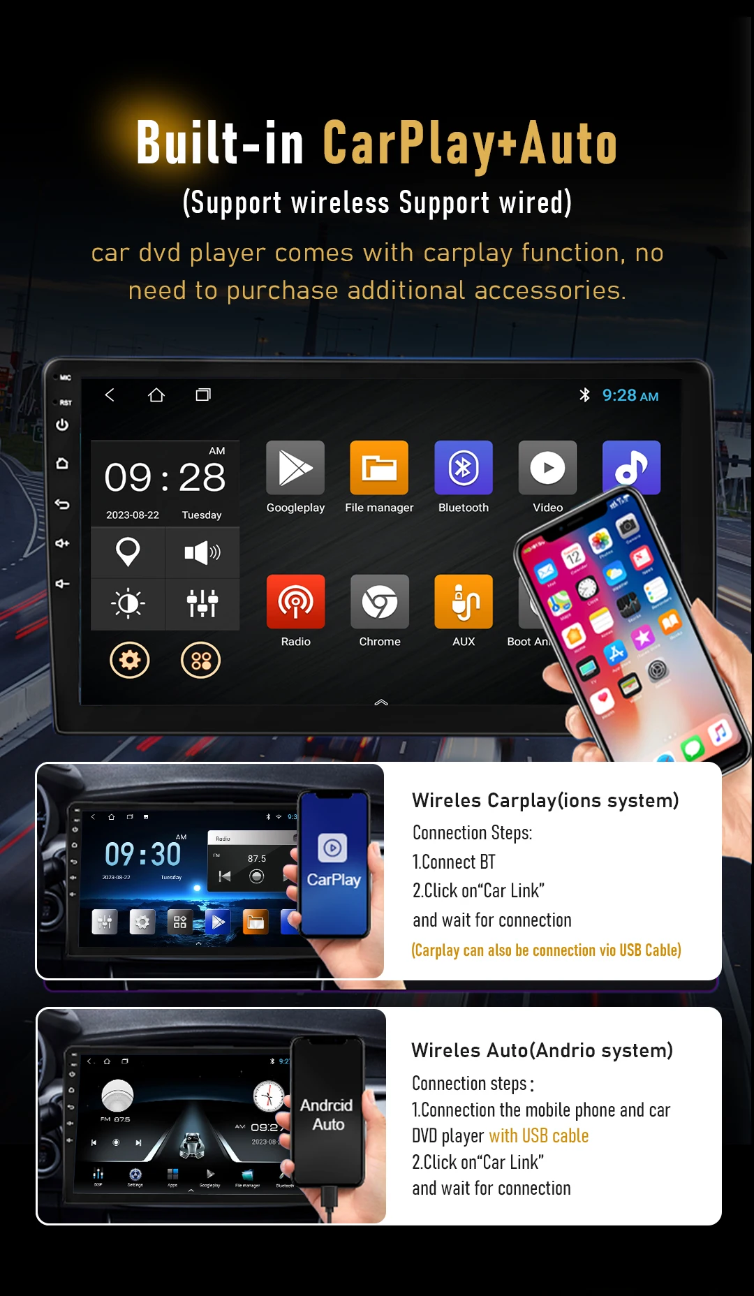 Universal T3l Android Car Radio Stereo 9 Inch 10 Inch Dsp Touch Screen ...