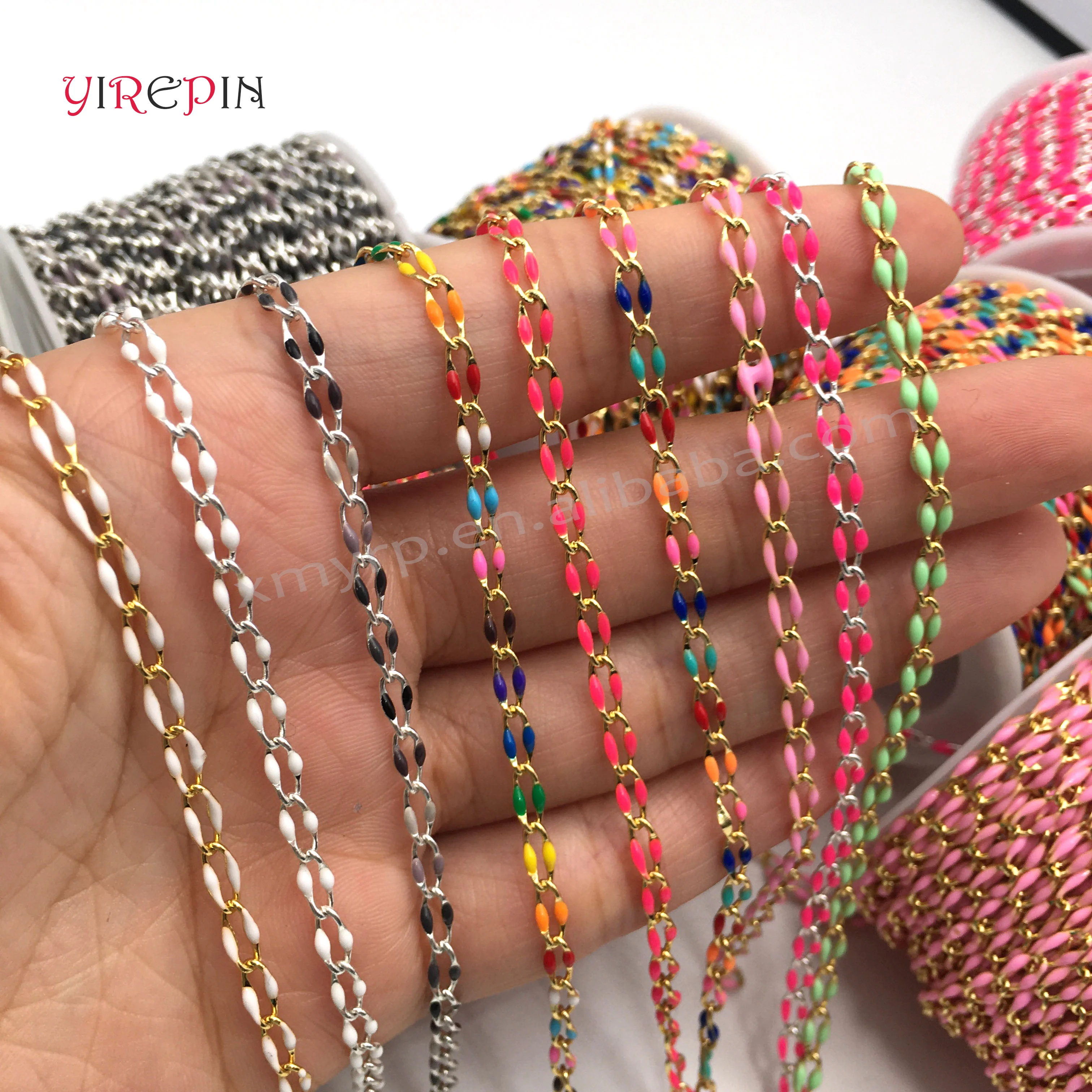 Handmade Gold Plated Colorful Enamel Link Chain Custom Wholesale Bulk ...