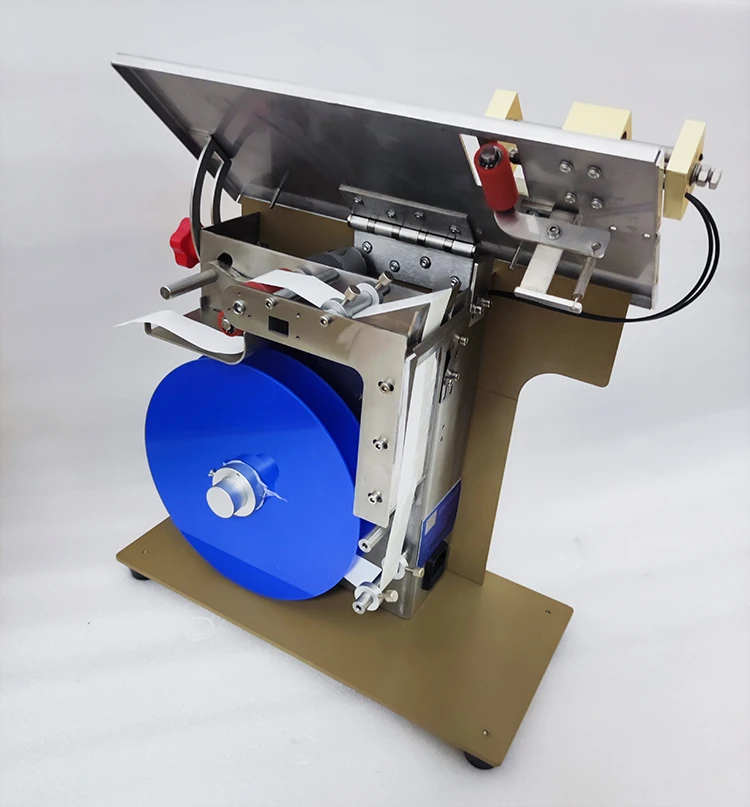 Small Semi-automatic Labeling Machine Label Stripper Right Angle ...