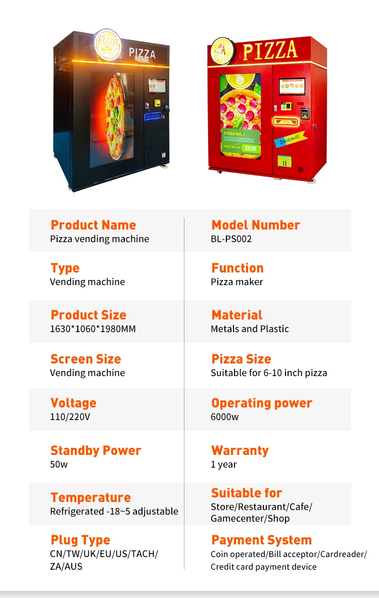 Robot Pizza Vending Machine - Fast Food Fully Automatic