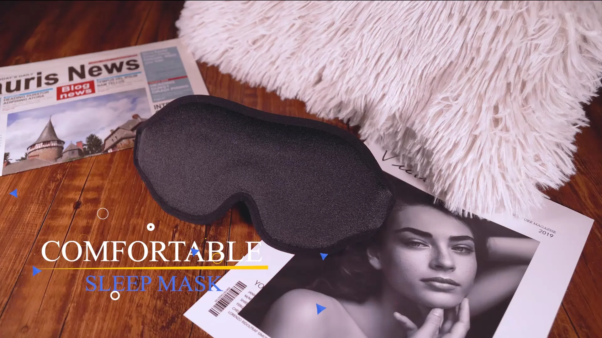 Lightweight 3d Contoured Cup Sleeping Eye Mask & Blindfold Soft Comfort ...