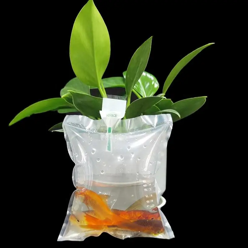 Customized Size Plastic Live Fish Transport Bags Square Bottom Leak ...