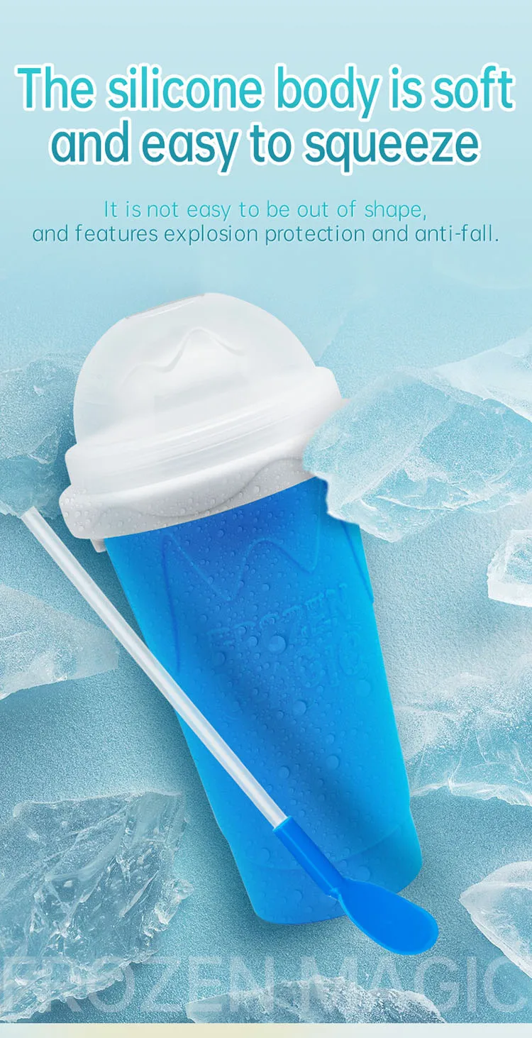 Home Drink Diy Squeeze Slushy Cup Frozen Magic Ice Slush Maker Slushie ...