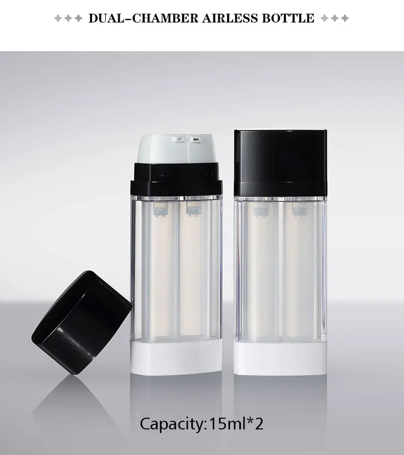 Airless Cosmetic Pump Bottle - Dual Chamber 15ML*2