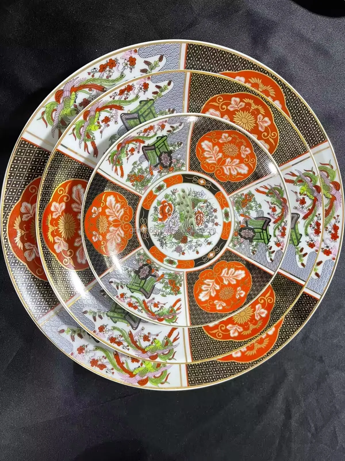 18inch Ceramic Dishes - Japandi Style Arabic Peacock Porcelain