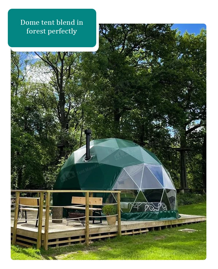 Outdoor Geodesic Dome Tent For Family Resort Room With Double Layers ...