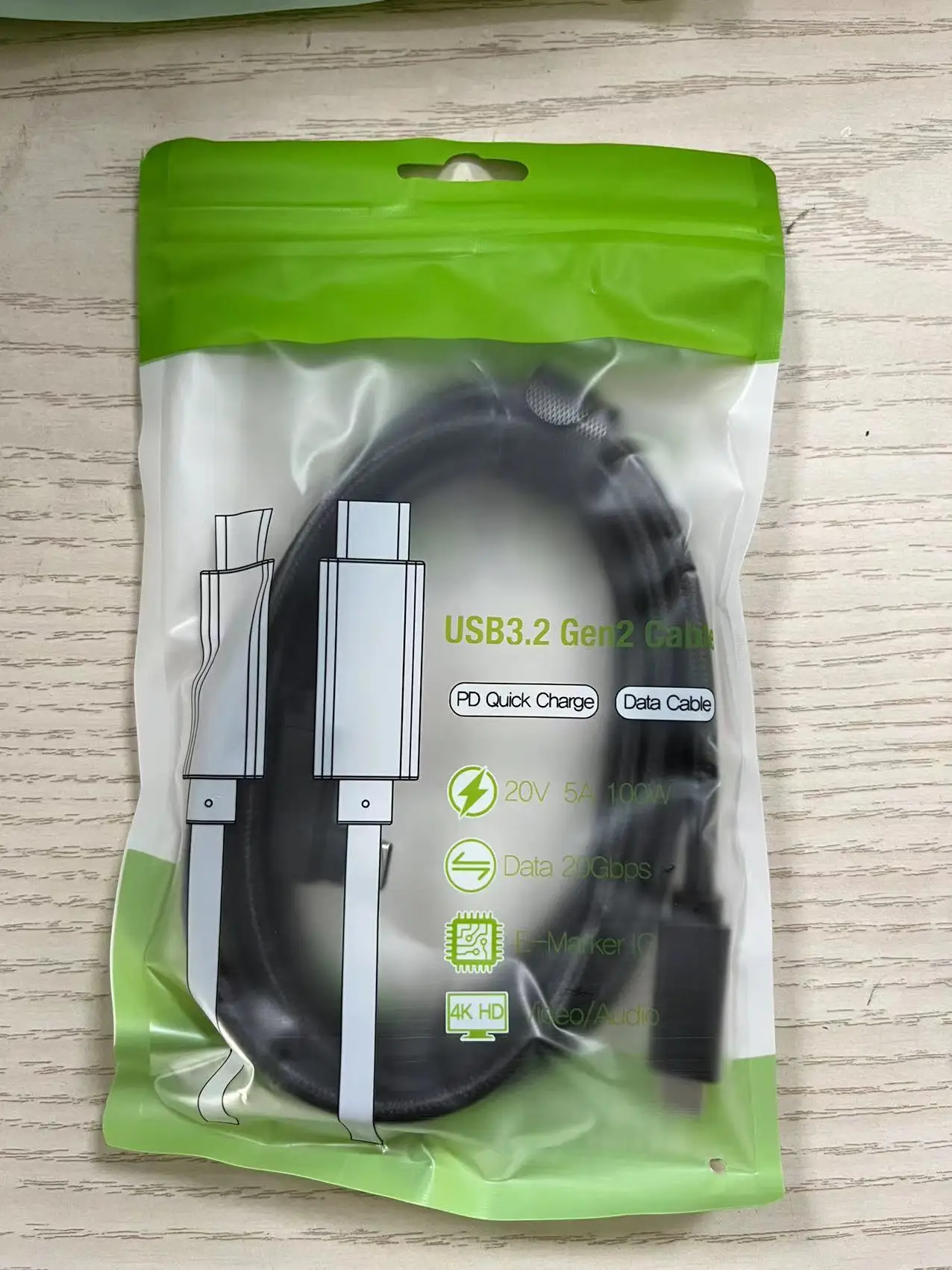 100w Fast Charging Type C Pd Cable 20gbps Data Transfer Support 4k60hz Aluminum Case Braid Usb3 ...