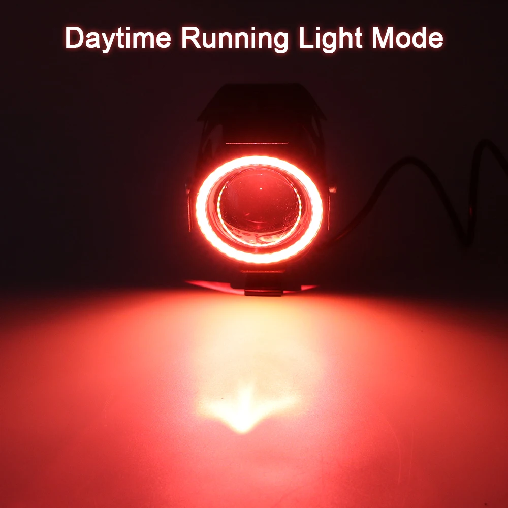 Super Bright 125W LED Motorcycle Angel Eyes - Universal Fit