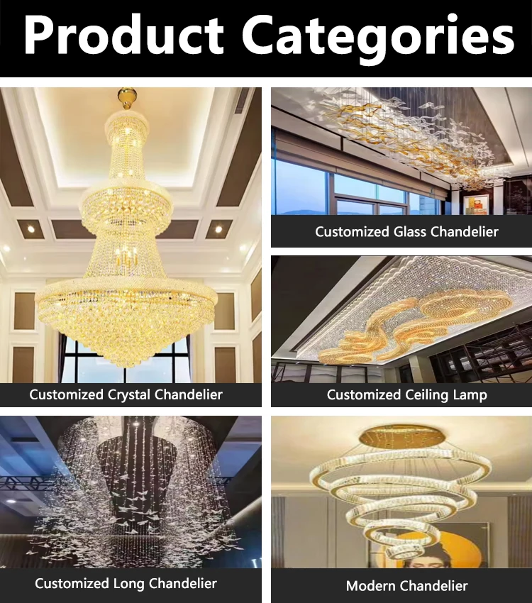 Luxury Party Events Pendant Ceiling Lights Crystal Hall Centerpiece ...