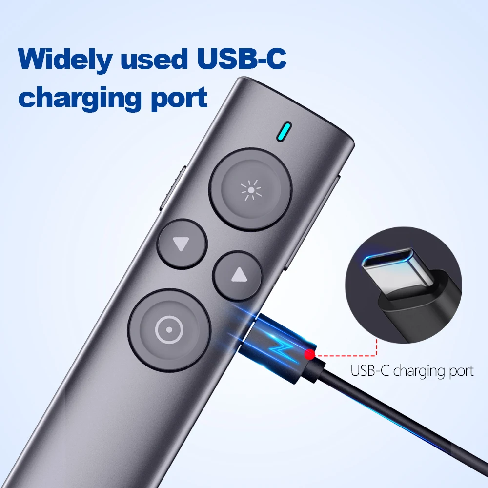 Wireless Presenter Remote - Rechargeable Laser Pointer with Air Mouse ...