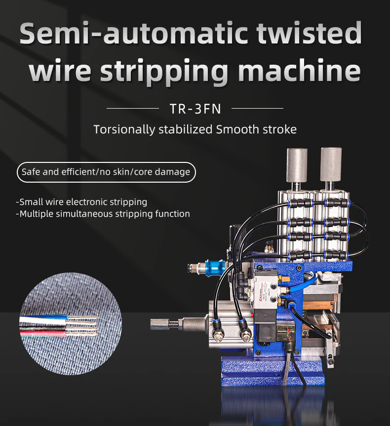 Tr-3fn Pneumatic Semi-automatic Twisted Wire Stripping Machine Multi ...