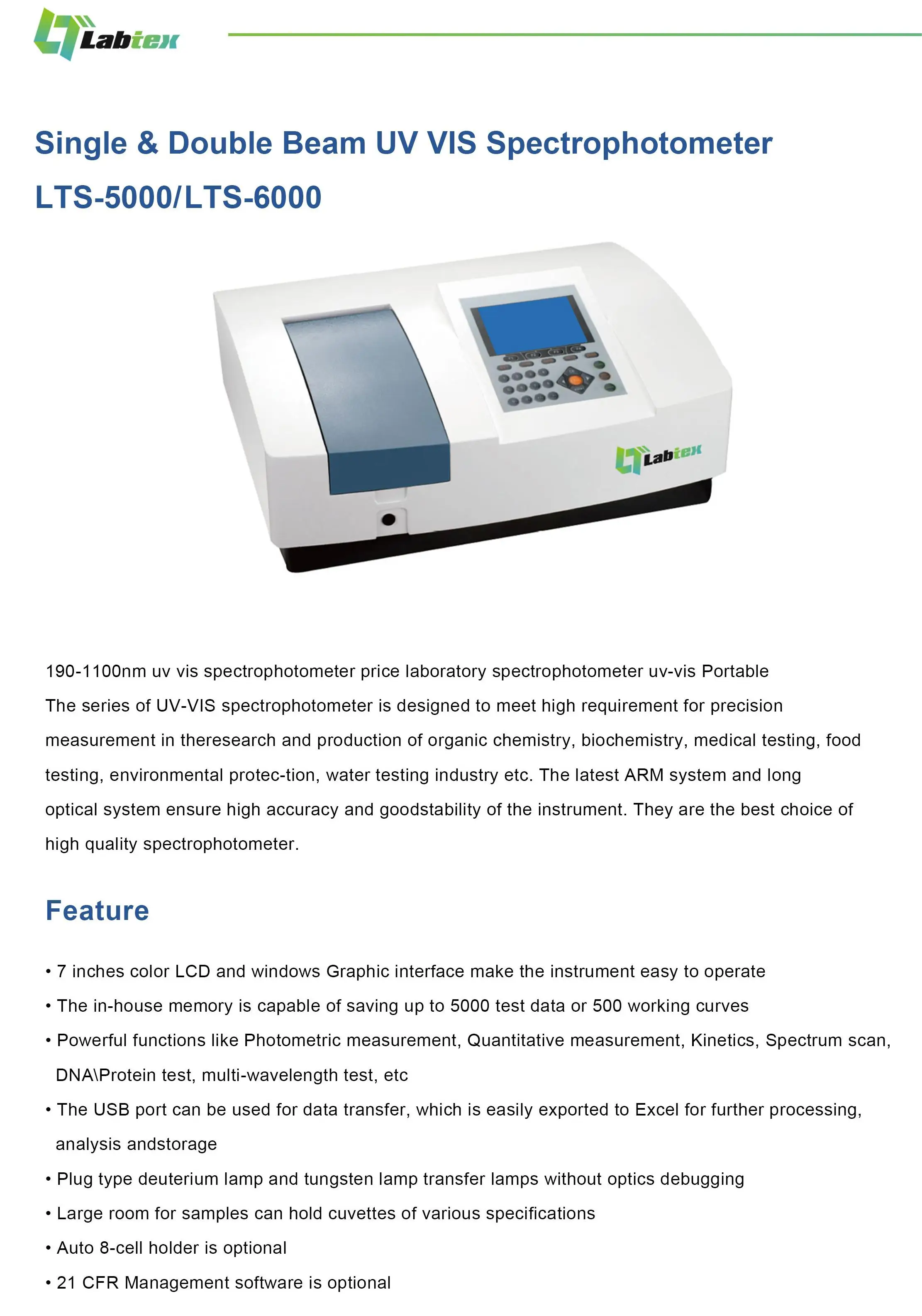 Labtex Laboratory Uv Vis Spectrophotometer Aas Atomic Absorption ...