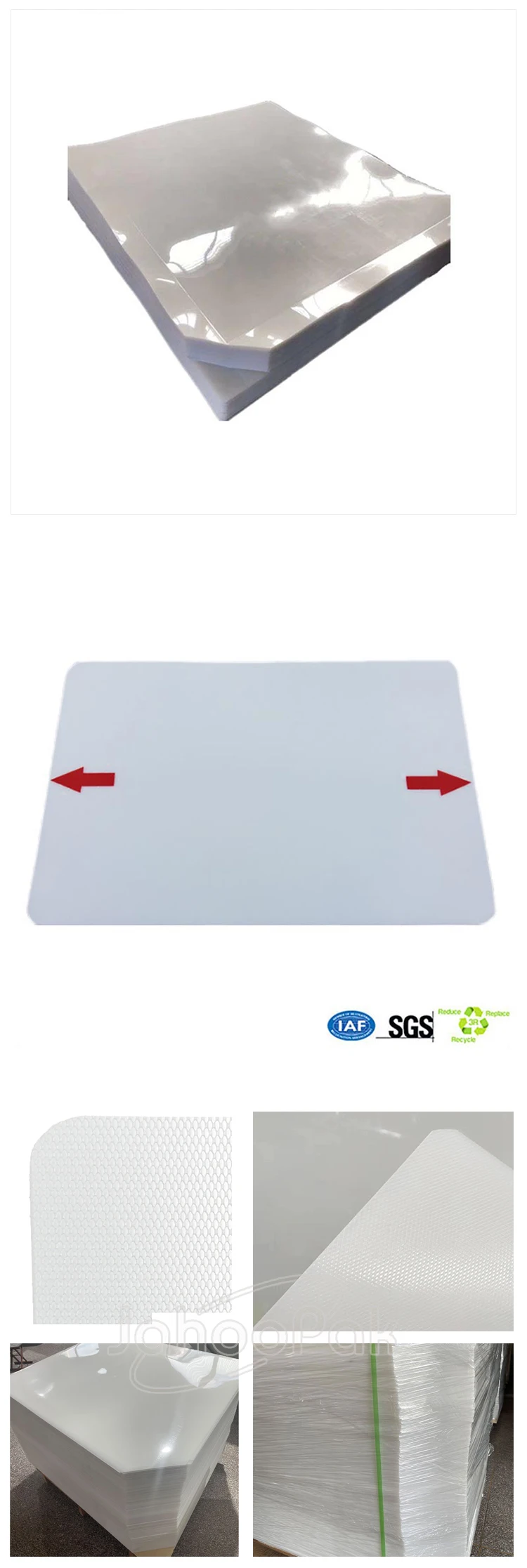 2000kgs Load Capacity HDPE Plastic Slip Sheets Single Faced Euro Pallet ...
