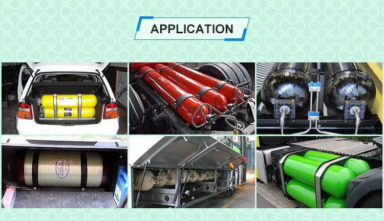 CNG2-G-406-200L-20B ISO11119 Natural Gas Cylinder for Indonesia