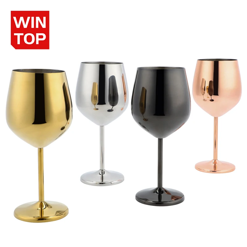 Custom 500ml Metal Globet Wine Glass Cocktail Cup Gold Black Rose Gold ...