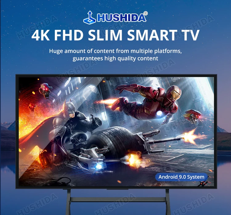 Hushida 50/55/65/75 Inch Uhd Led Television Smart Wifi Flat Screen 4k ...
