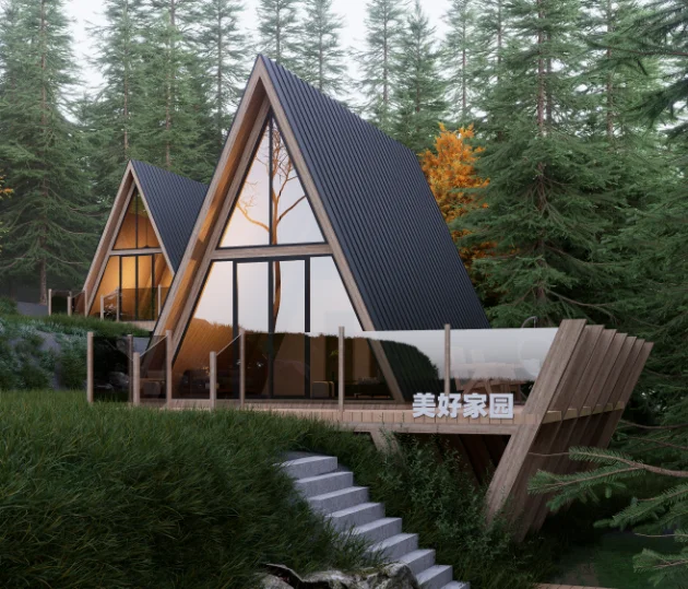 Meihao Luxury Prefab Tiny Triangle House Sips a Frame Low-Rise Villa ...