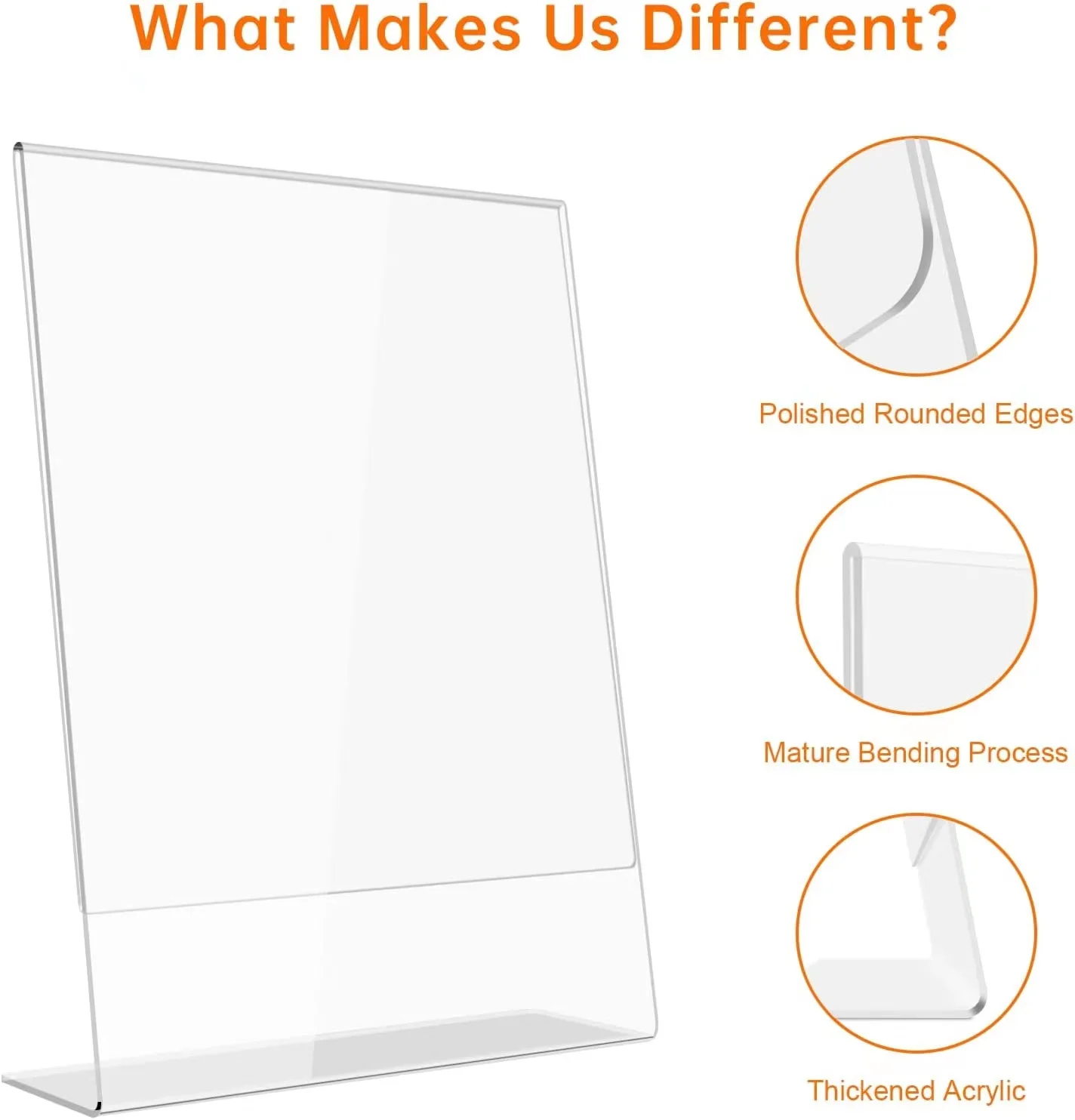 Acrylic Slanted Sign Holder With Business Card Holders Clear Display ...