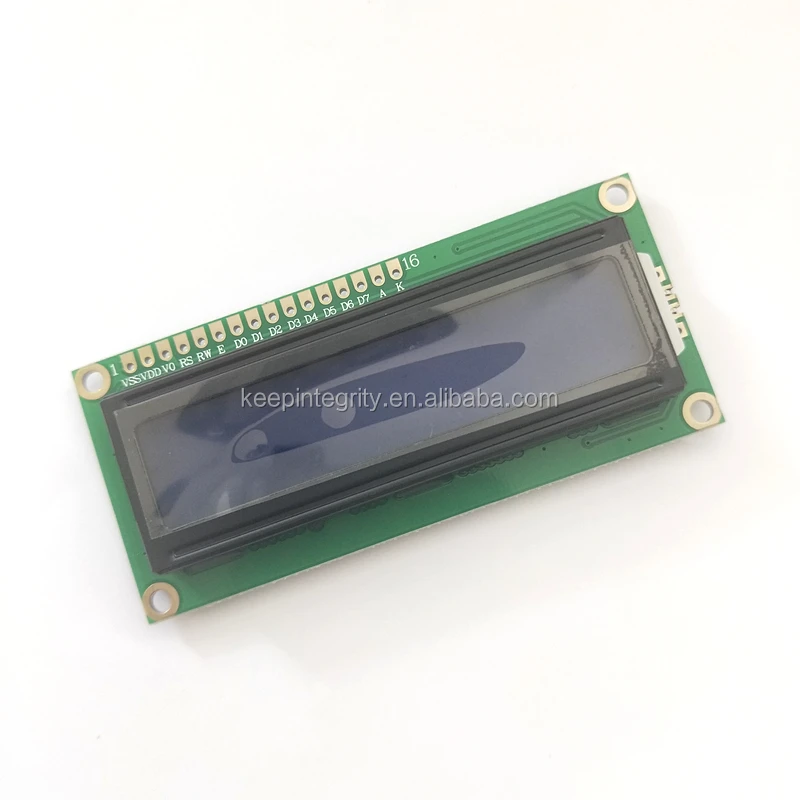 Blue Screen Font - LCD 1602A with White Text & Backlight