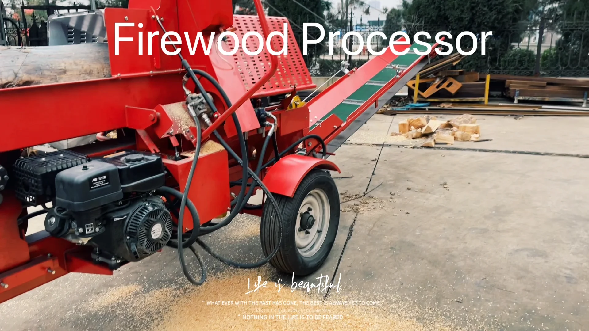 Oem 20 Ton Portable Gasoline Engine Wood Processor Cutting Machine ...