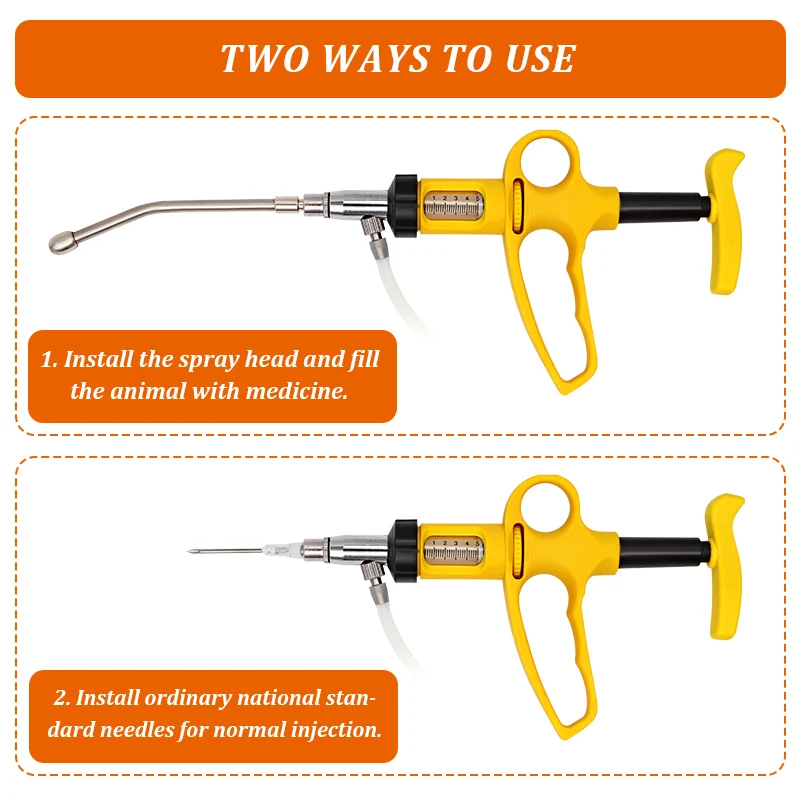 5ml Automatic Vaccine Syringe Medicine Feeder Poultry Dosing Gun Animal ...