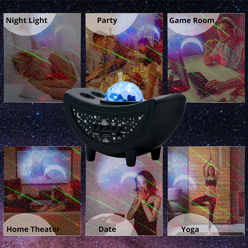 KSWING Smart Moon LED Laser Lamp Ocean Wave Sky Star Starry Aurora Home ...