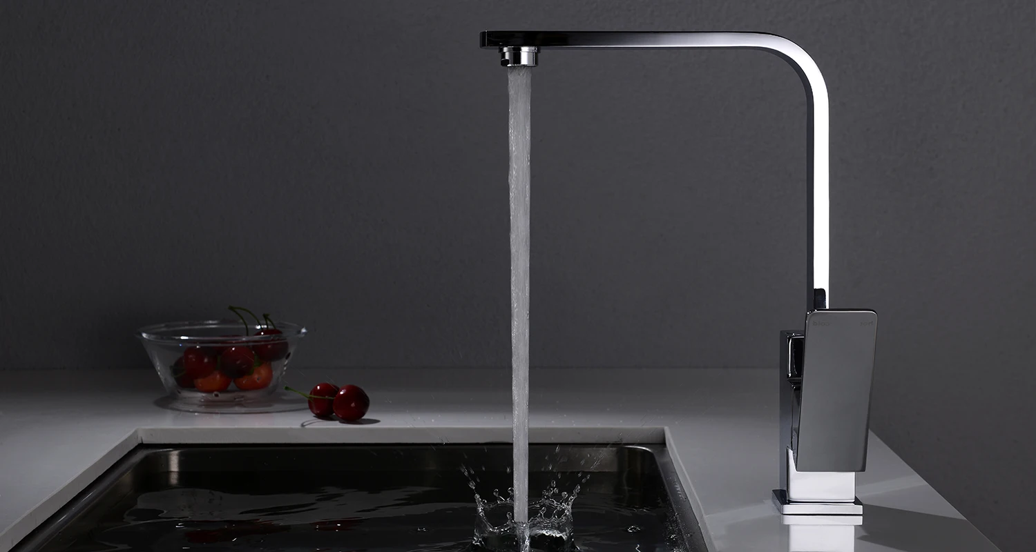 Modern Simple Pantry Water Tap Squared Fixed Kitchen Faucet Brass ...