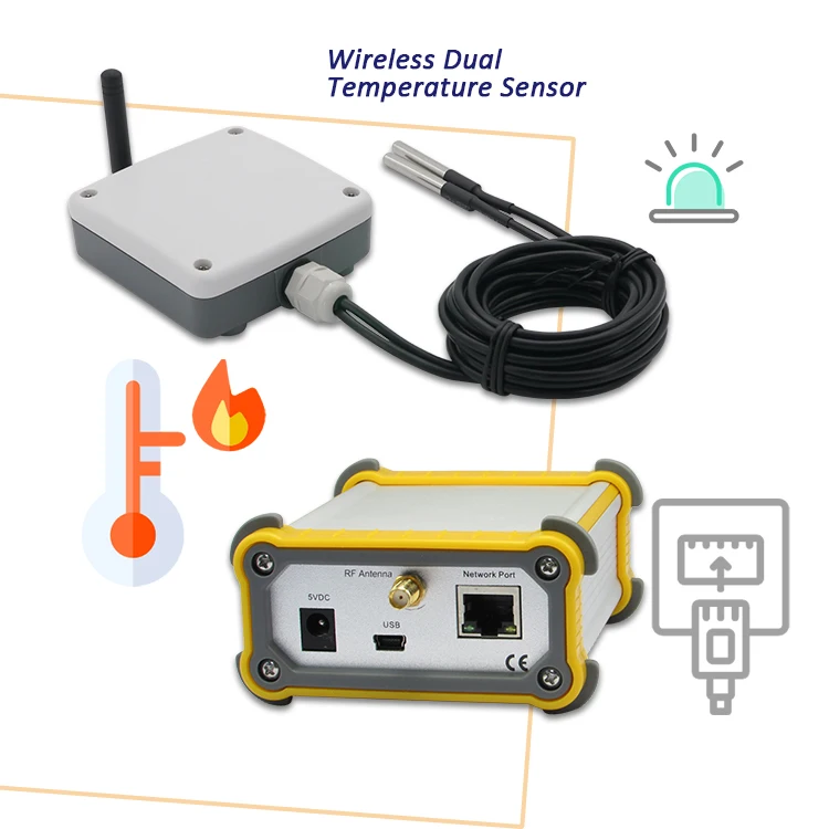 Multi Channel Dual Temperature Data Recorder Iot Sensors Zigbee Dual ...