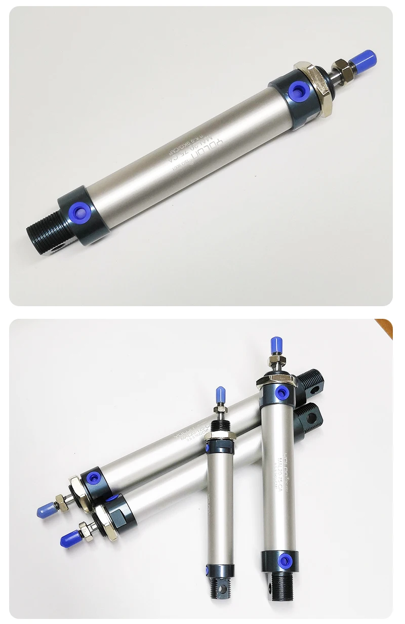 MAL 20mm Bore 25-500 Stoke Single Rod Double Action Aluminum Alloy ...