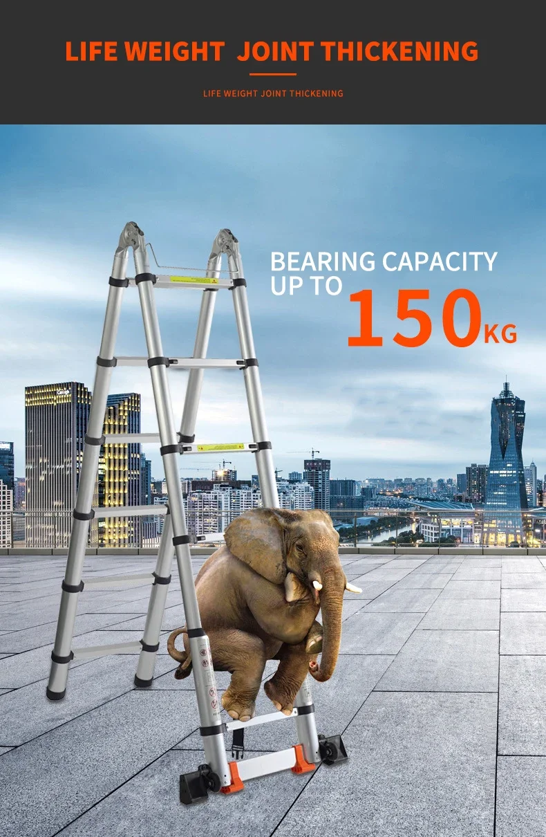 4m Mobile Aluminium Telescopic Scaffolding Tower Ladder Home Ladder ...