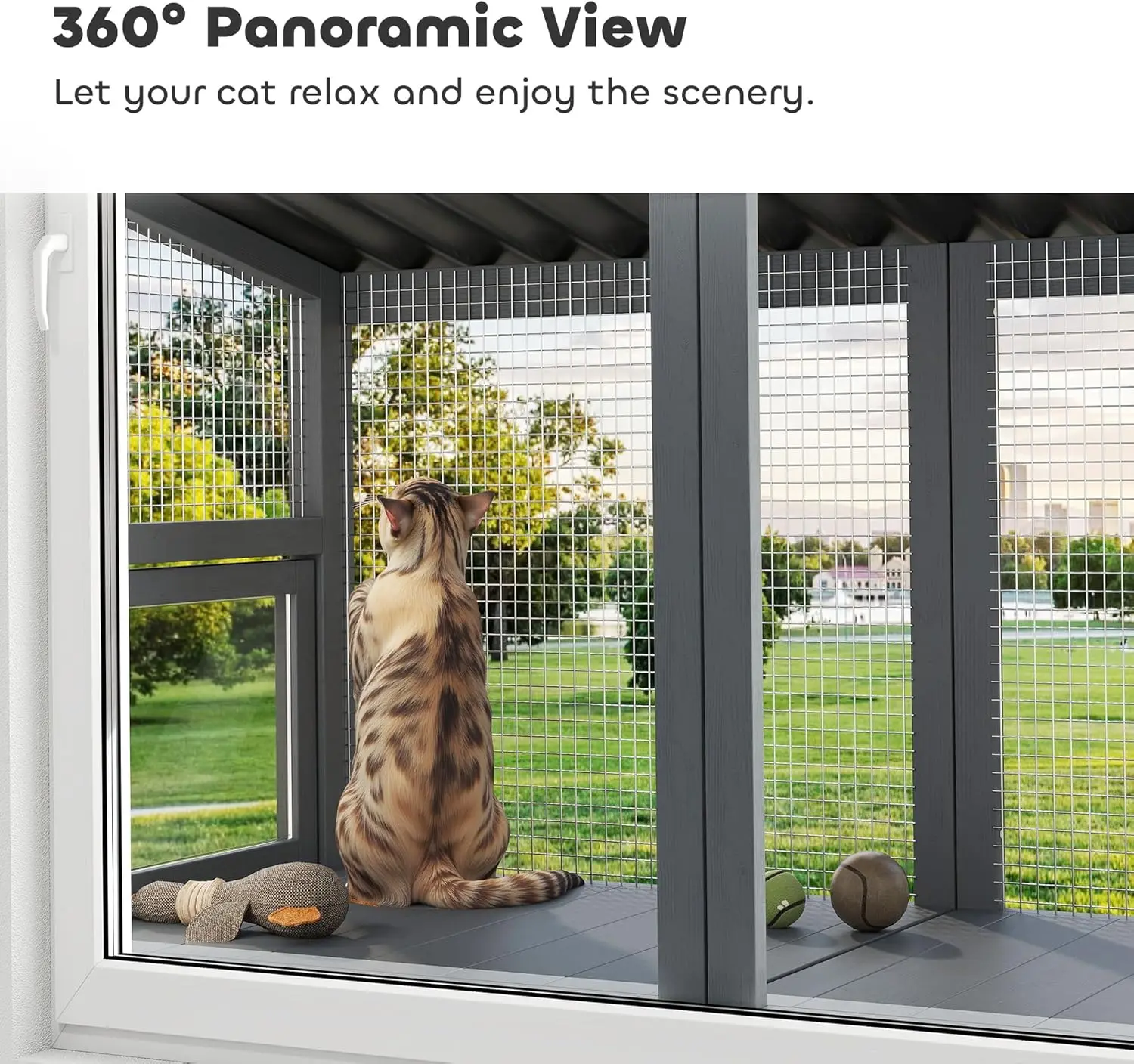 Wholesales Window Catio - All Weather Wooden Cat Enclosure