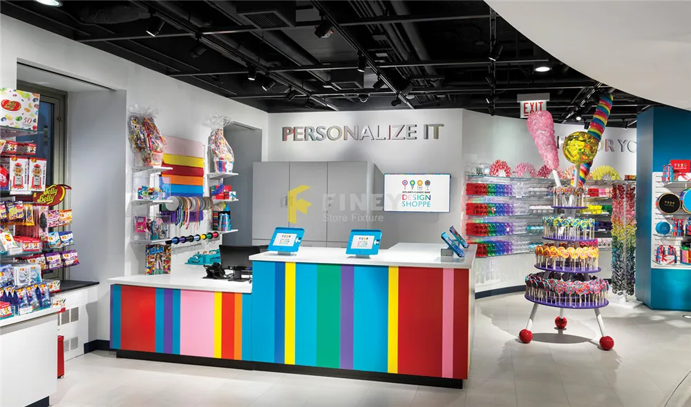 Modern Style Candy Store Interior Design Decorations Candy Kiosks Cart ...