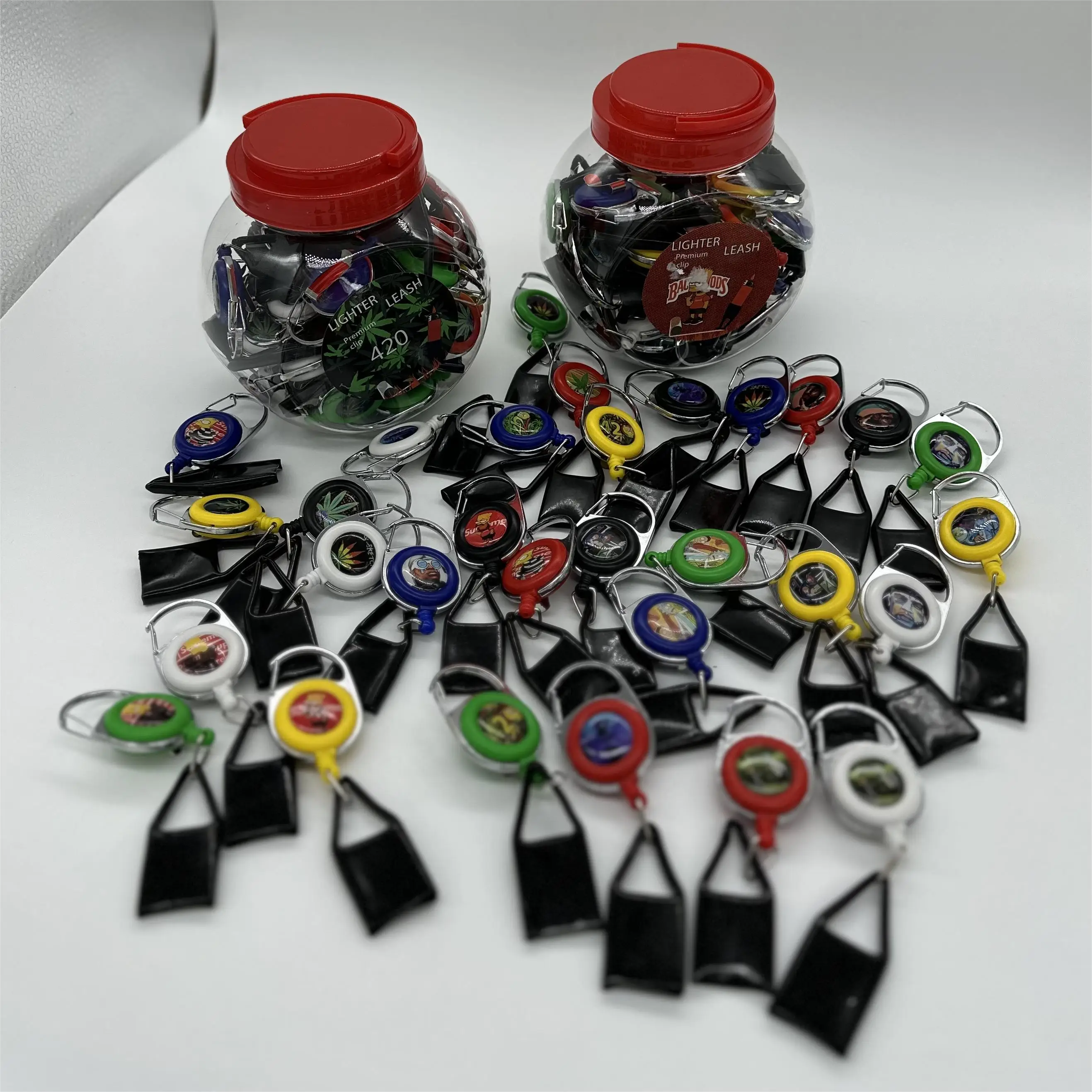 Customized Logo Retractable Pull Reel Keychain Lighter Holder Premium ...