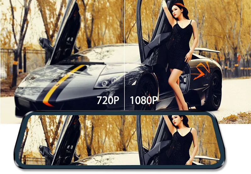 10" Touch Screen Mirror 1080p Dash Cam Car Dvr Mirror Ront And Rear ...