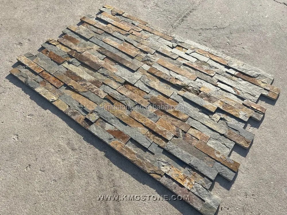 Natural Slate Thin Stone Veneer Sheets Stack Stone Panels At ...
