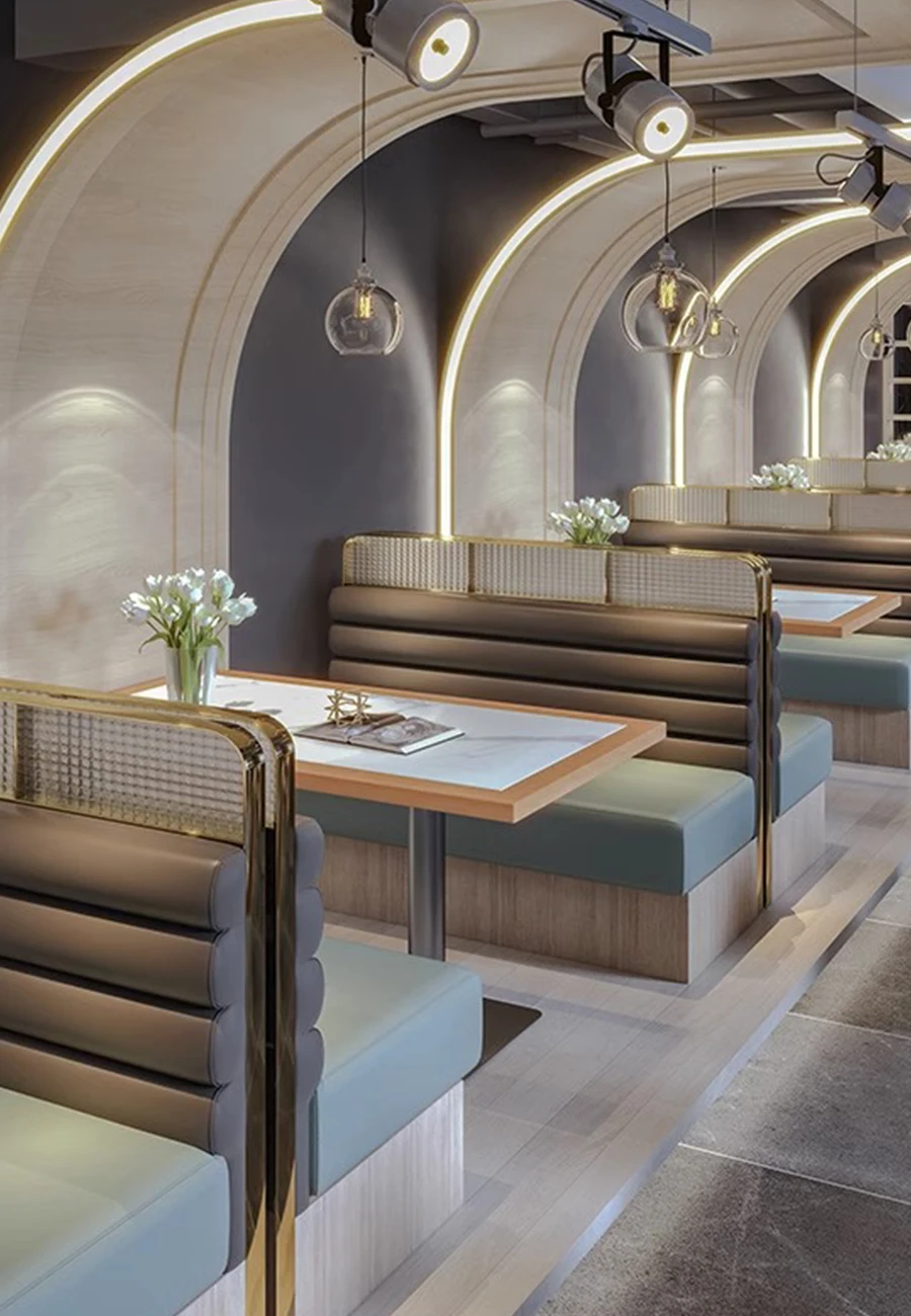 Modern Coffee Shop Booths - High Back Sofa Sets for Cafes