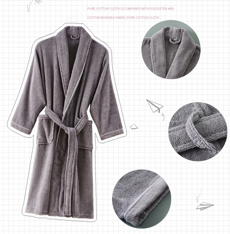 Luxury Unisex Hotel Ladies Robes - Custom Cozy Terry Cotton