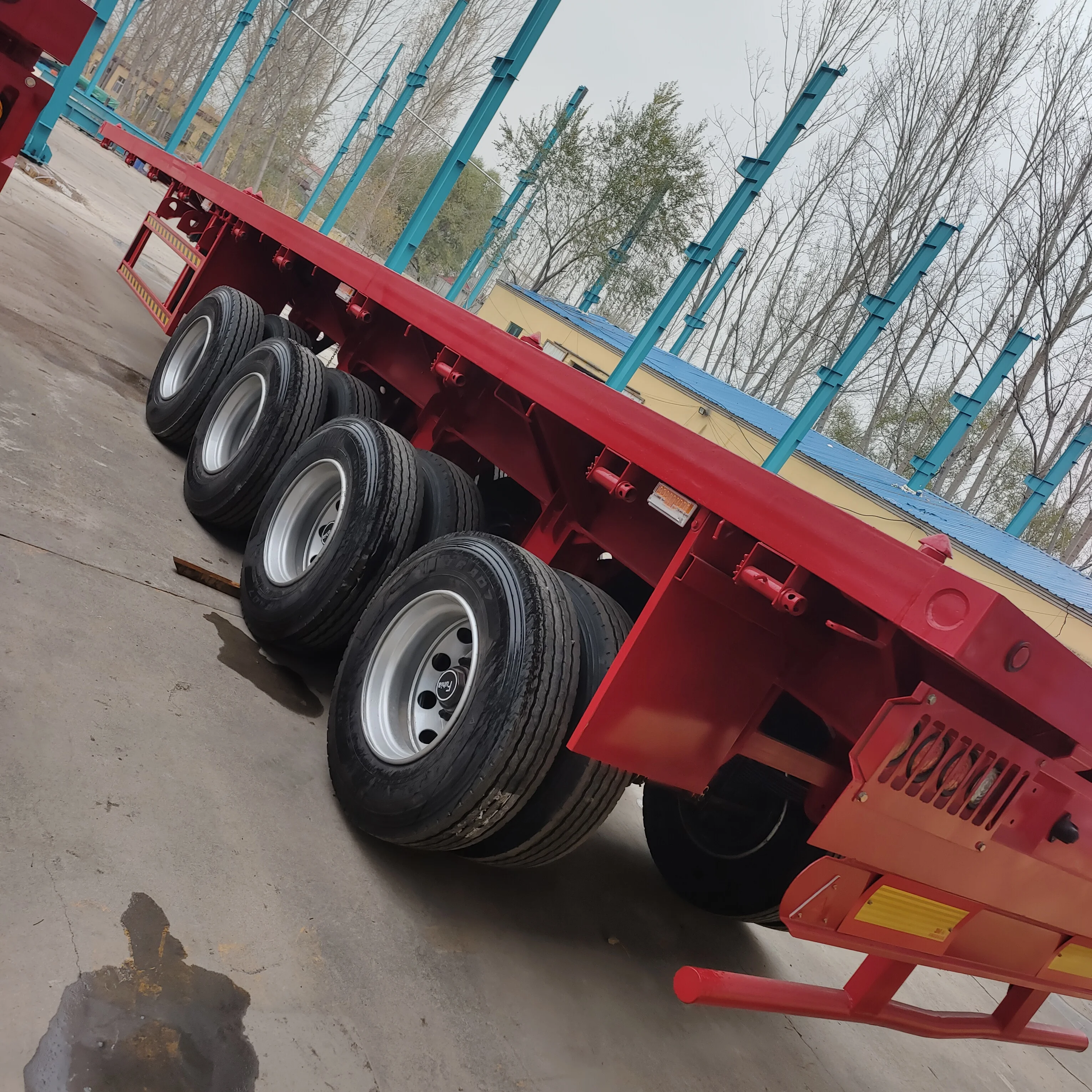 New 60 ft container flatbed semi trailer , flatbed car trailer for sale ...