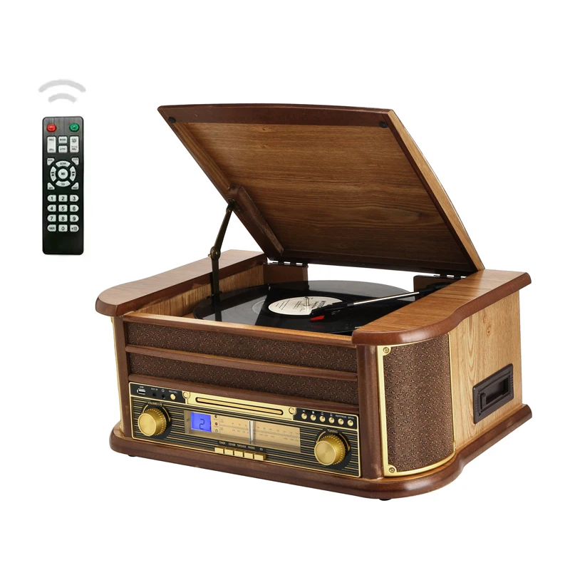 Retro Vinyl Record Player Phonograph Am Fm Radio Record Bluetooth Usb ...