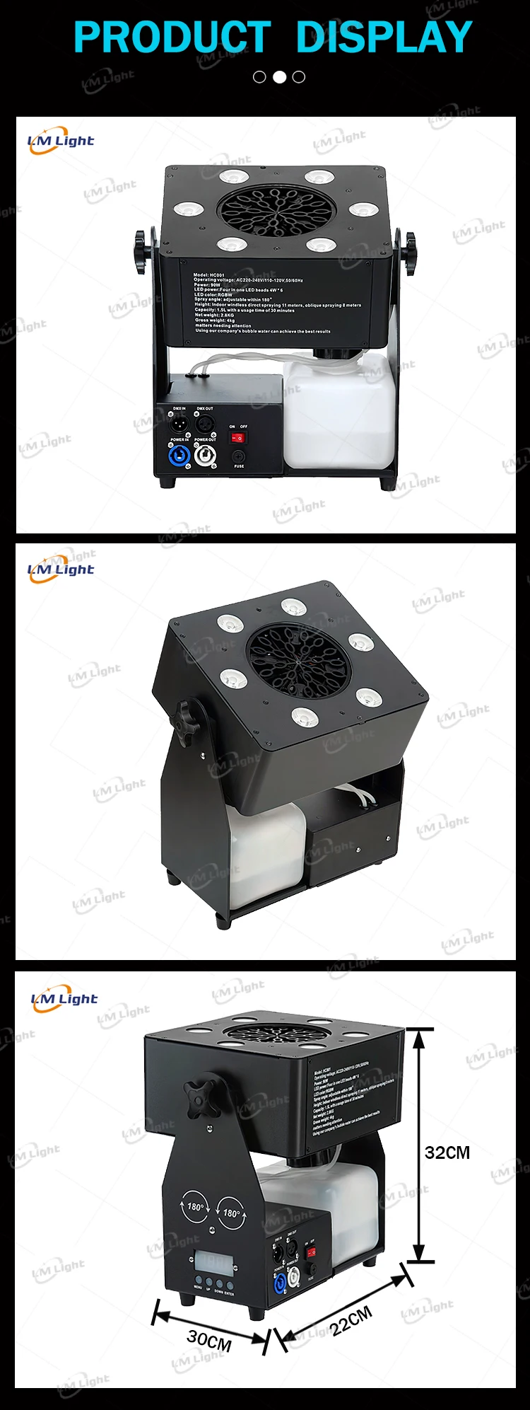 LM Professional Automatic Black Bubble Machine for DJ Stage