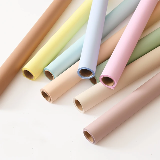 Calor New Flower Wrapping Paper Solid Color Plastic Paper Jelly Film ...