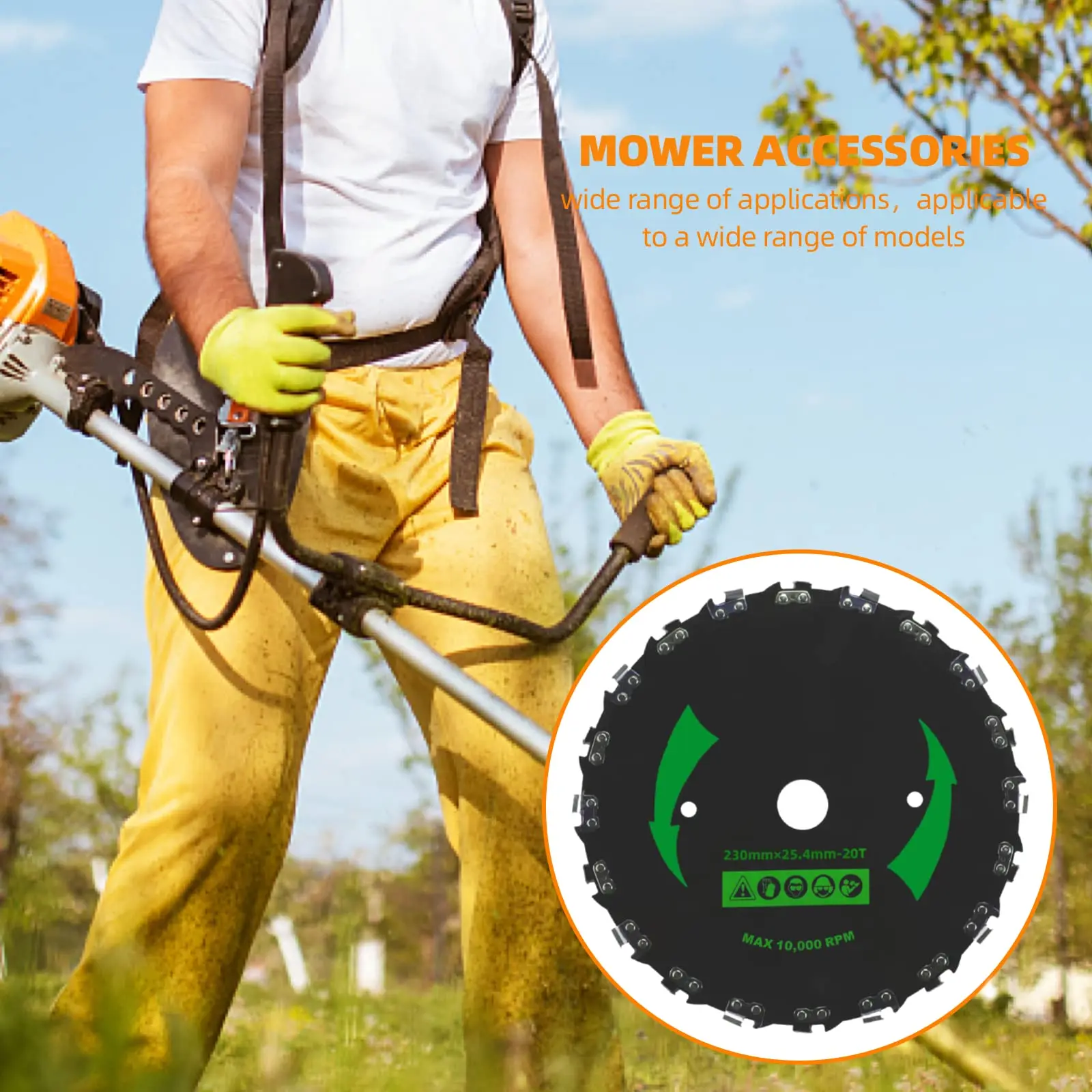 20t Chainsaw Tooth Brush Blades Steel Brush Cutter Blade 9in Chain Saw ...