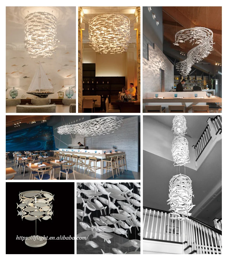 Custom Luxury Pendant Light - Fish Chandelier for Hotels