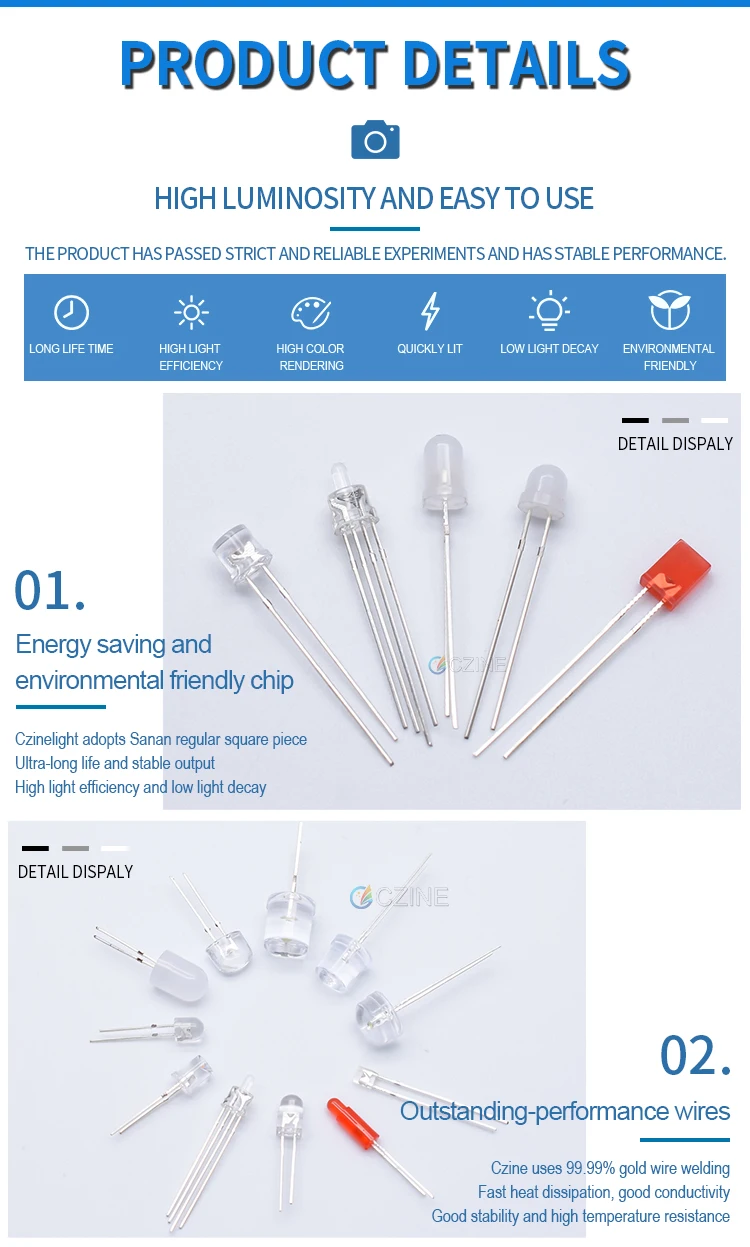 Custom through-Hole Leds - High Power 810nm, 940nm